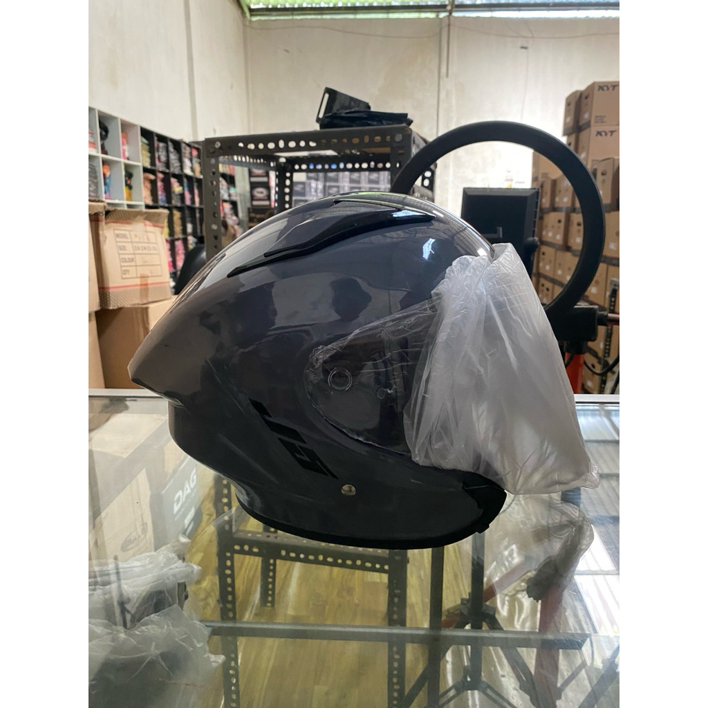Jual HELM HALF FACE MLA MODEL KYT SPOILER SNI HITAM KILAP | Shopee ...