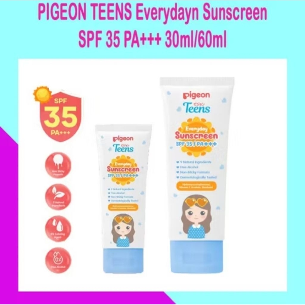 Jual pigeon teens sunscreen everyday spf 35/pa+++ ukuran 30ml | Shopee ...