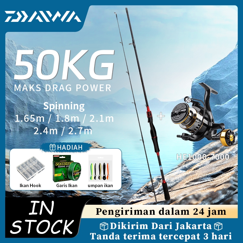 Jual Daiwa Pancing Set 15 Kg/ Reel Pancing Murah Kuat Power/ 1.65M/1.8M ...