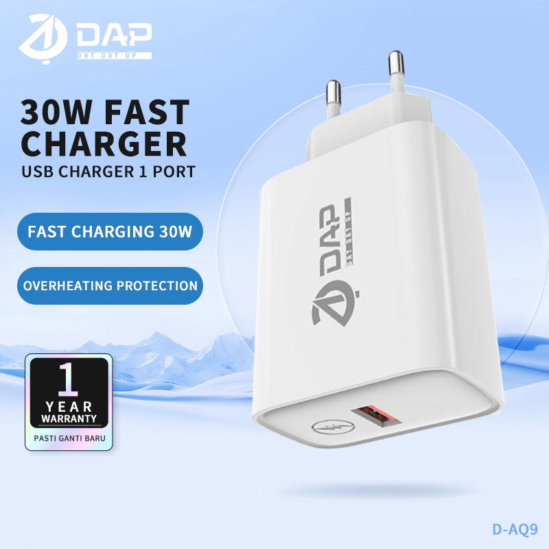 Jual DAP D-AQ9 Adaptor Super Fast Charger 30 Watt Output USB Support ...