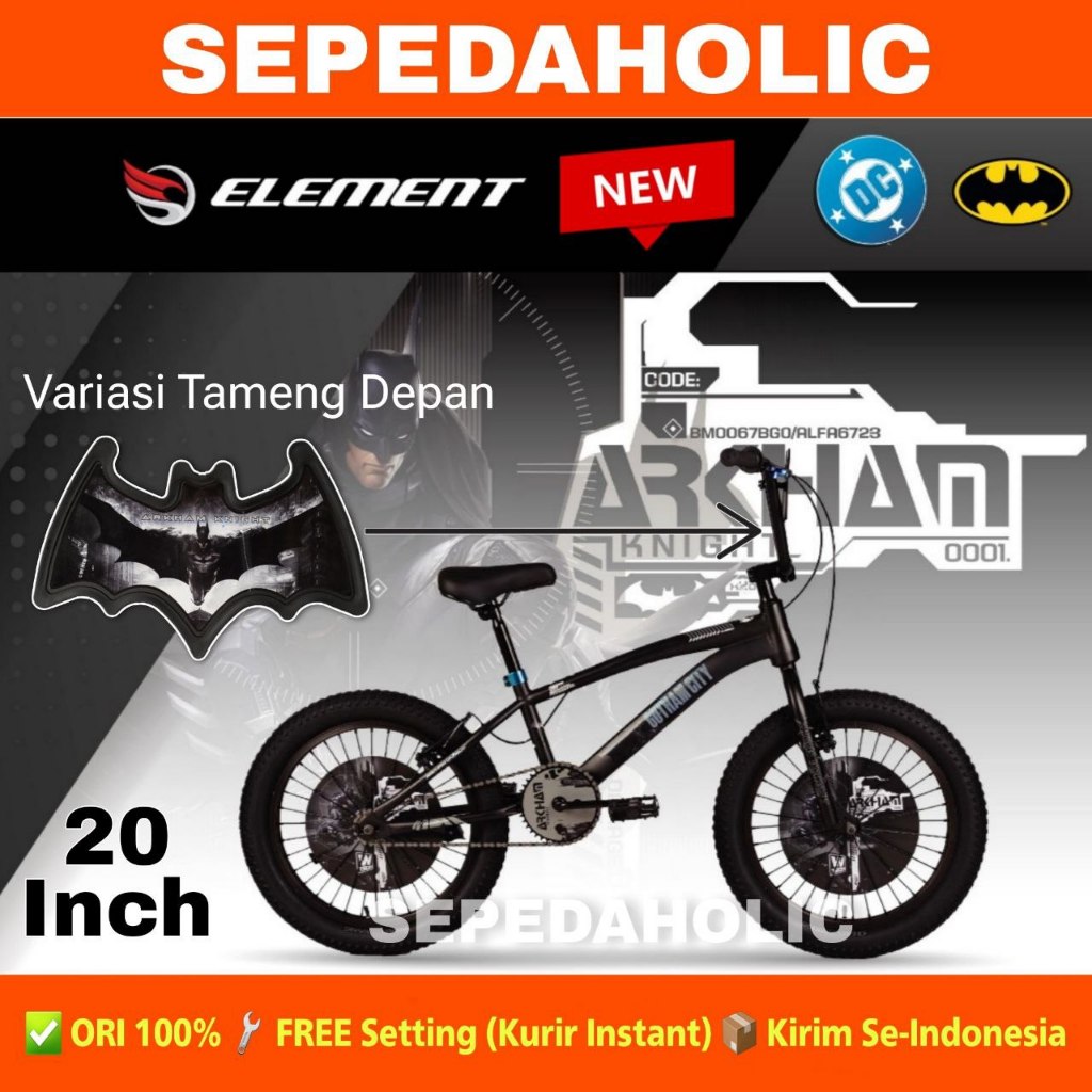 Jual Sepeda Anak Laki BMX ELEMENT HIP HOP BATMAN ARKHAM 3.0 Ukuran 20 ...