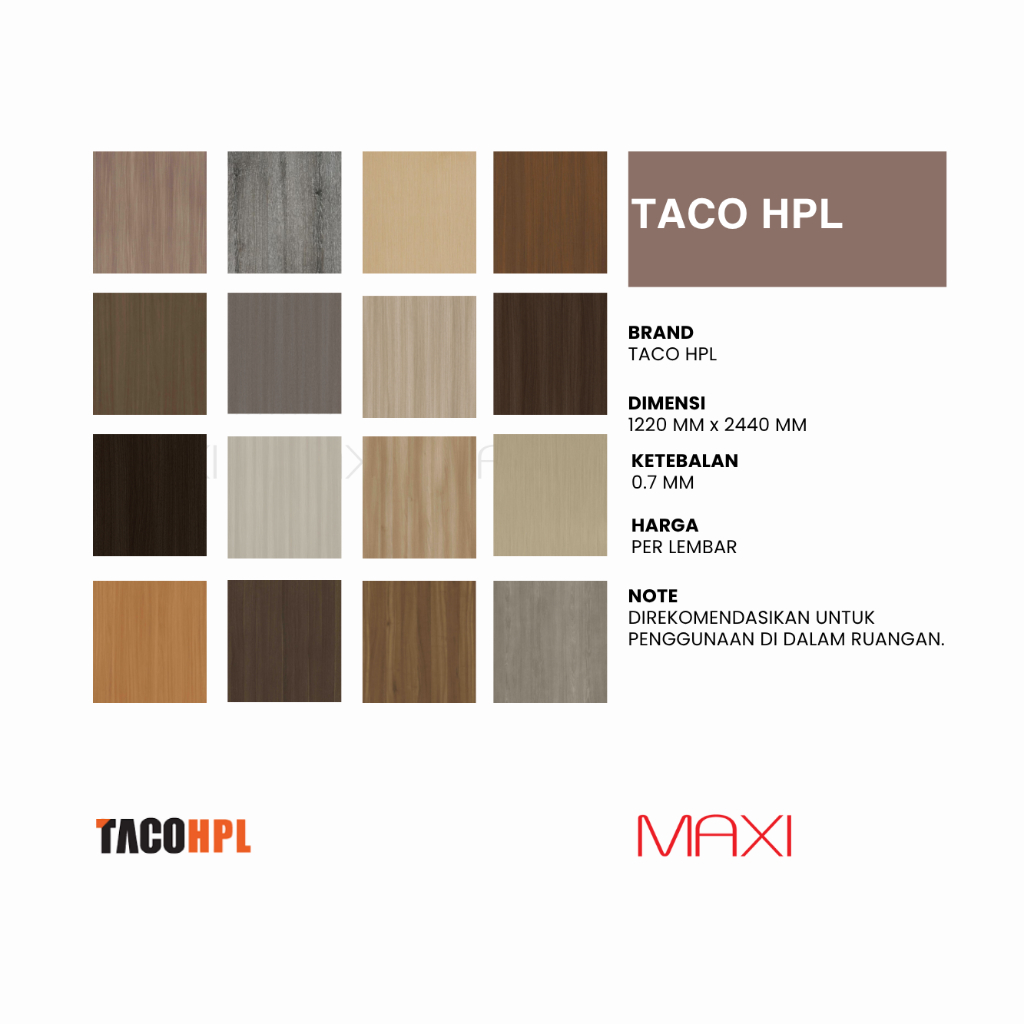 Jual TACO No.TH-5002NT- TH-7208FC - | 122 x 244cm | HPL Essential - NT ...