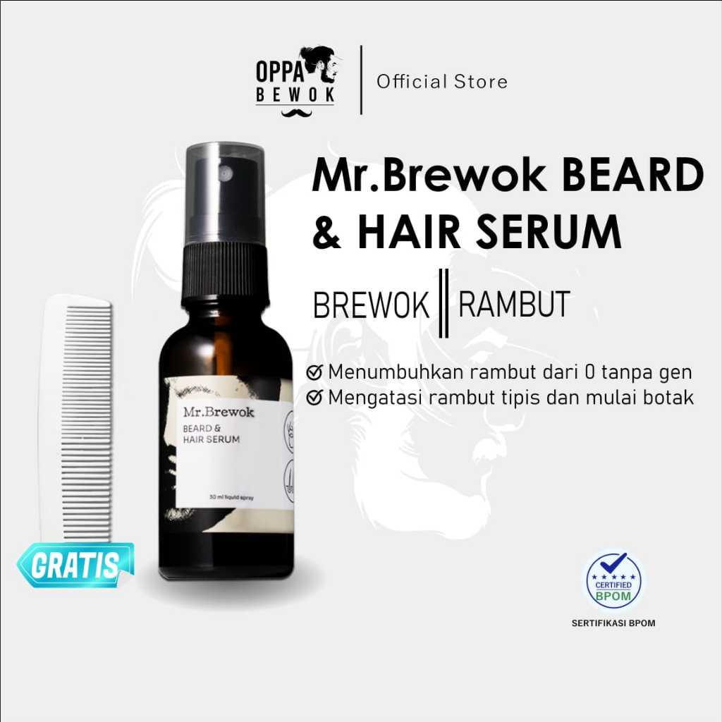 Jual MISTER BREWOK - Beard & Hair On Serum Treatment Brewok Rambut Alis ...