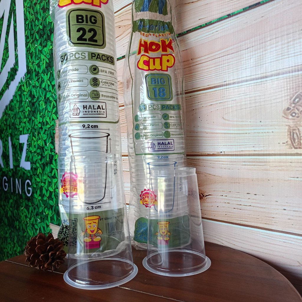 Jual Gelas Plastik Cup Bening HOK 22 oz Big Food Grade | Cup Es Teh Es ...