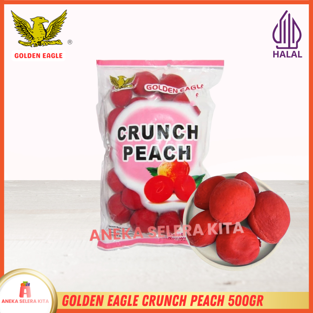 Jual Golden Eagle Crunch Peach Manisan Persik Buah Merah - Halal 500g ...