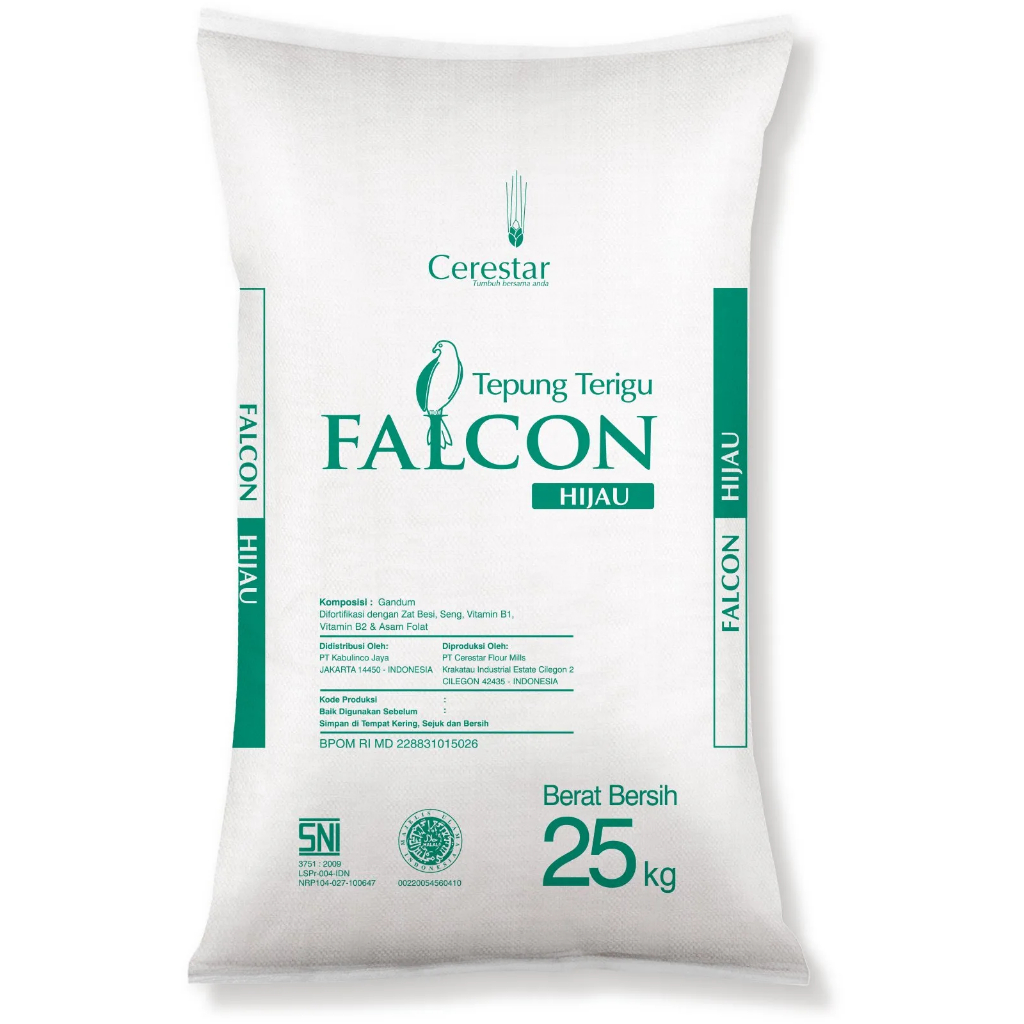 Jual Terigu Falcon Hijau protein sedang karung 25Kg | Shopee Indonesia