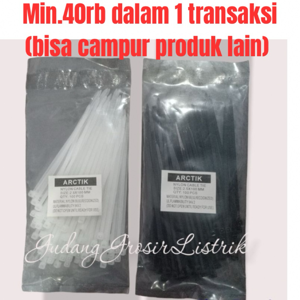 Jual Nylon Cable Tie Arctik 2.5 x 100 mm 100 pcs Kabel ties 10 cm putih ...