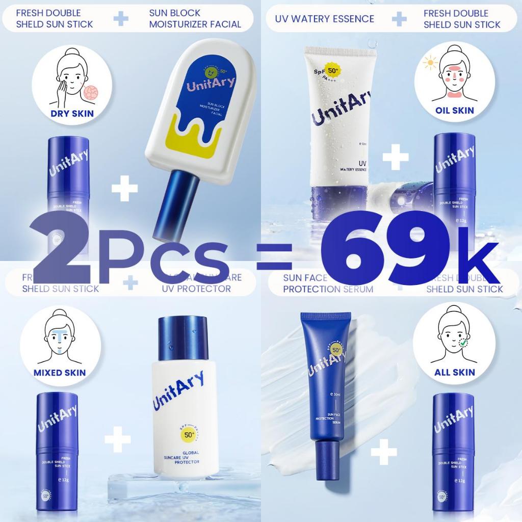 Jual [Live Only]UNITARY All Skins Sunscreen SPF 50+/PA++++&UNITARY ...