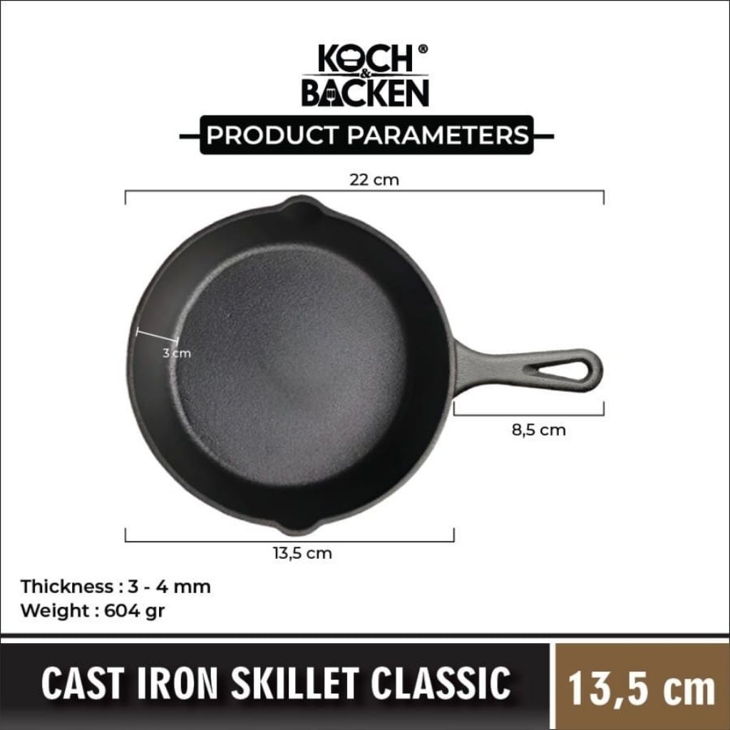 Jual KOCH &BACKEN Cast iron skillet classic Panci wajan besi Cor murni ...