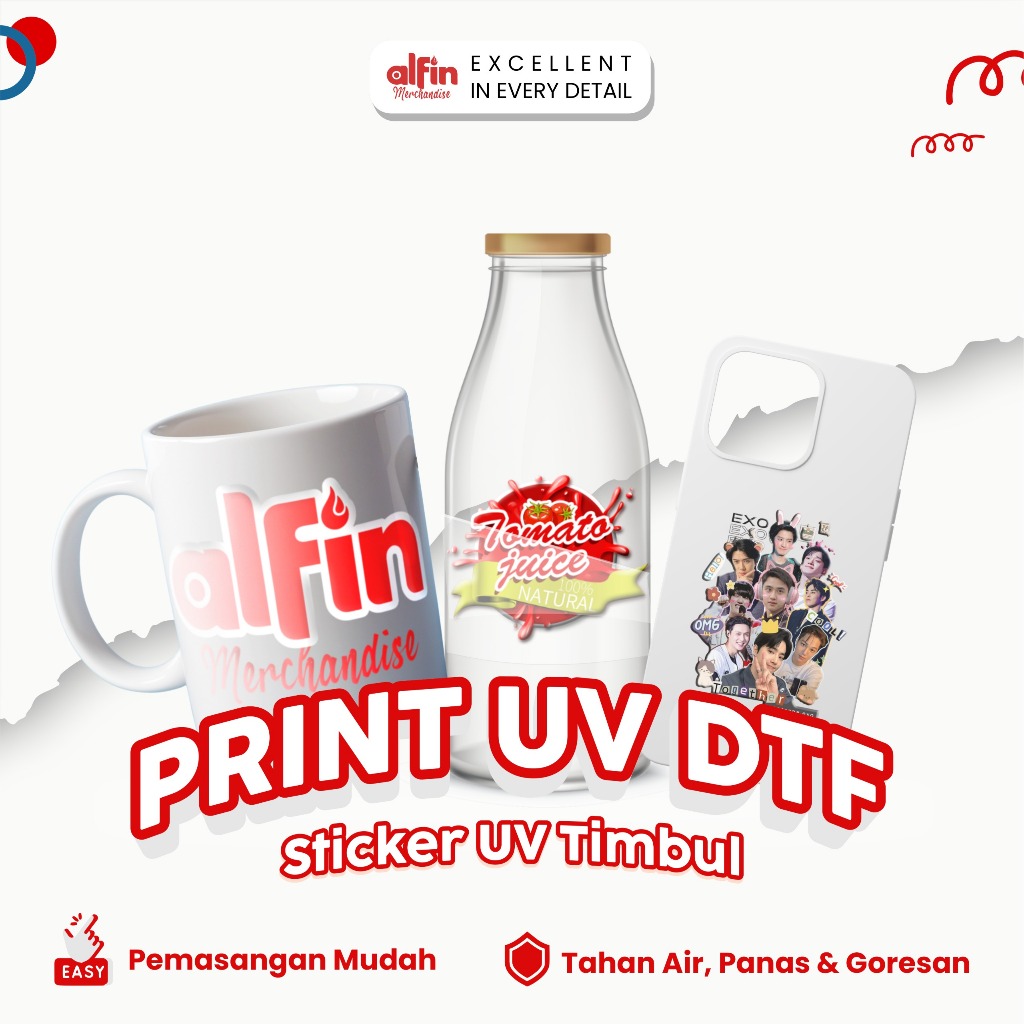 Jual Stiker UV DTF Decal Kering / Stiker Timbul, Anti Air (Waterproof ...