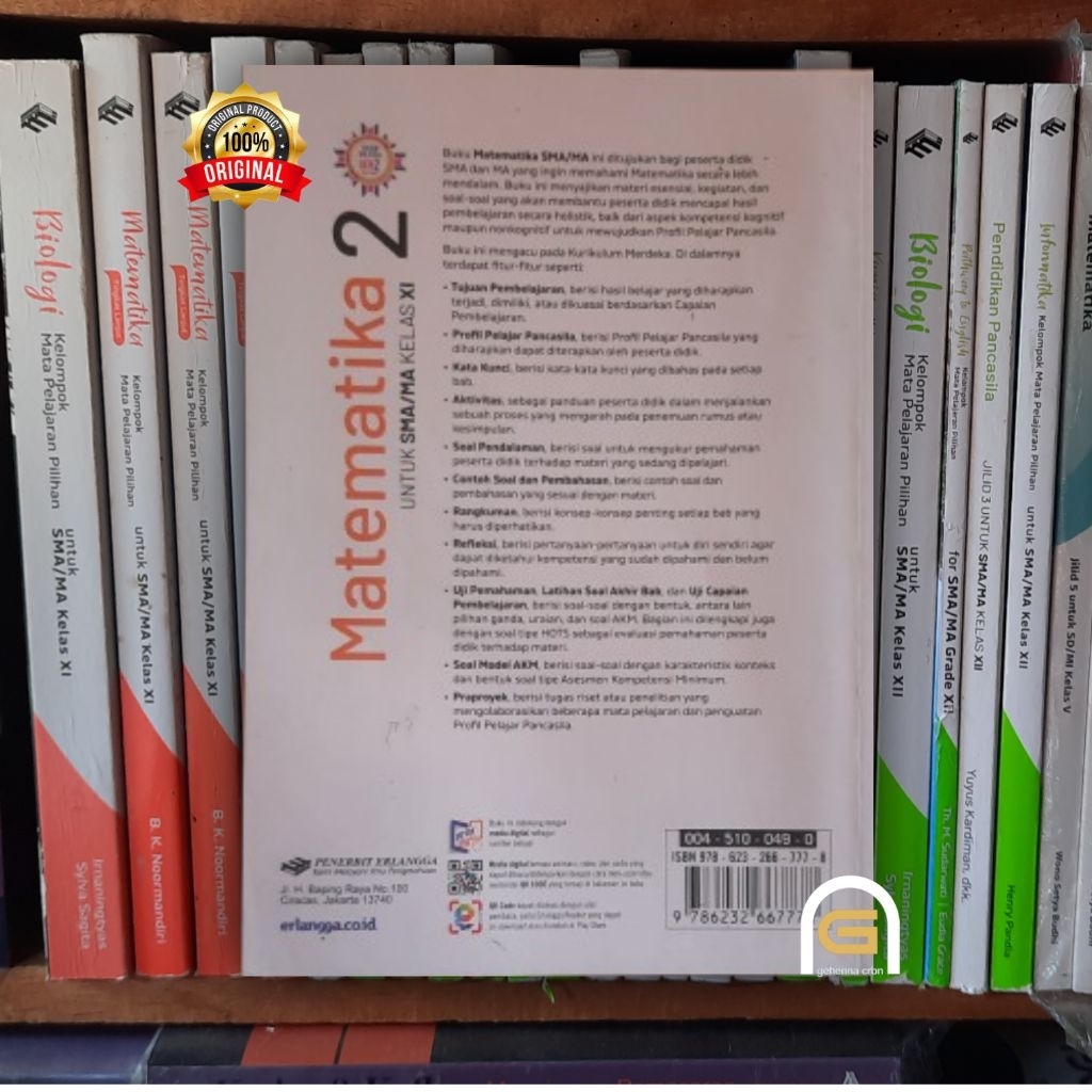 Jual Buku Matematika untuk SMA/MA Kelas 11 Kurikulum Merdeka by Noormandiri Penerbit Erlangga ...