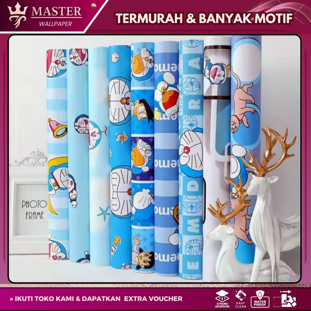 Jual [MURAH MERIAH] Wallpaper Dinding Doraemon Wallpaper Dinding Biru Wallpaper Dinding Karakter ...