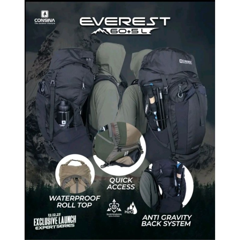 Jual Tas Carrier Consina Everest 60+5L Gen 3 Upgrade 2025 | Shopee ...