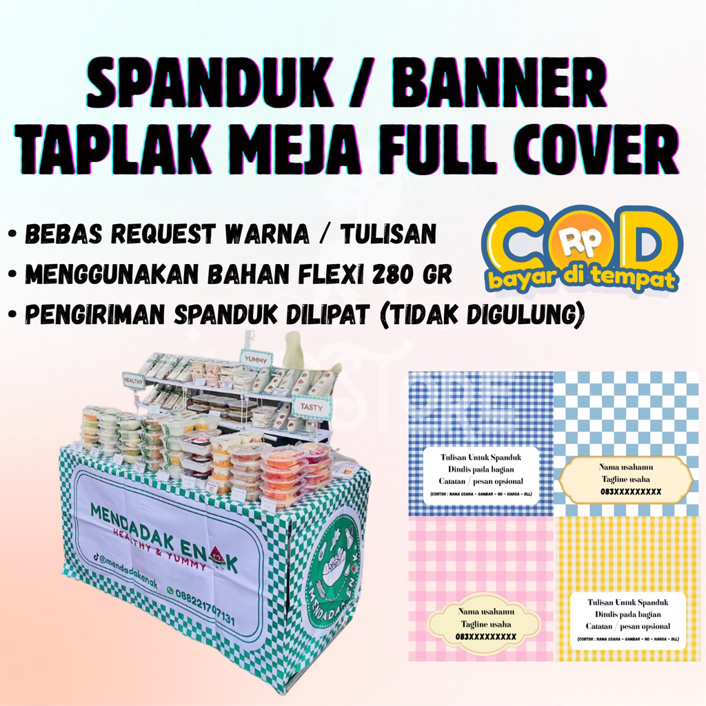 Jual SPANDUK TAPLAK MEJA FULL COVER / BANER TAPLAK MEJA VIRAL / BANER ...