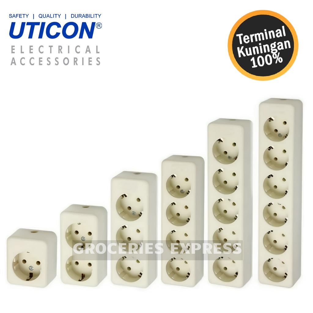 Jual UTICON Stop Kontak Arde OB 1 2 3 4 5 6 Lubang (ST-118 ST-128 ST-138 ST-148 ST-158 ST-168 ...