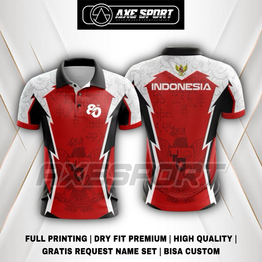 Jual Jersey Kaos Polo Terbaru Spesial HUT KEMERDEKAAN RI Ke 80 Edisi 17 Agustus 2025 Full ...
