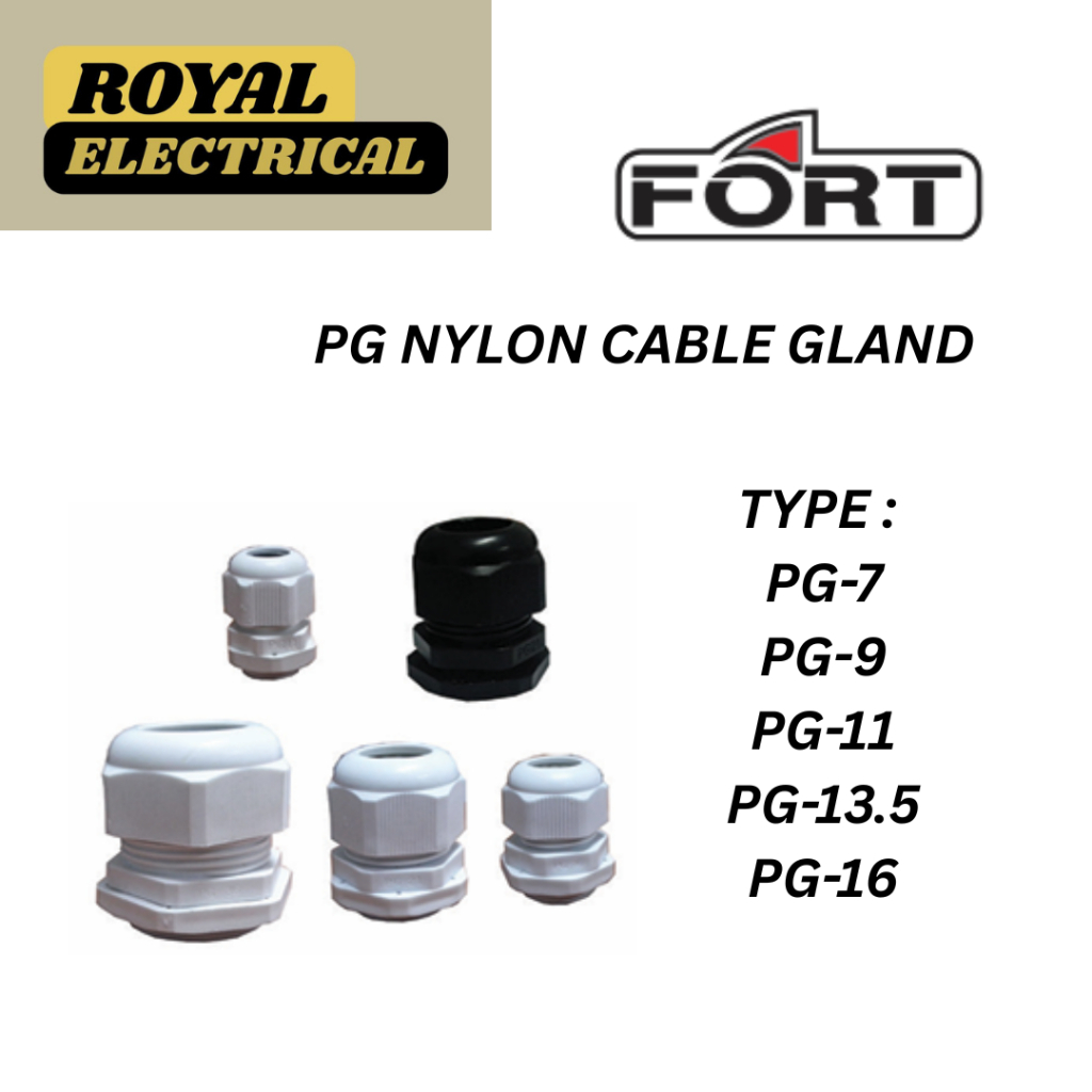 Jual FORT - PG NYLON CABLE GLAND - TYPE PG-7 / PG-9 / PG-11 / PG-13.5 ...