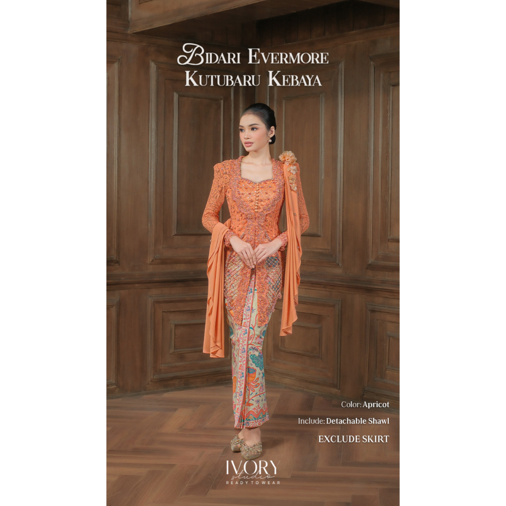 Jual Bidari Evermore Kutubaru Kebaya in Apricot | Shopee Indonesia
