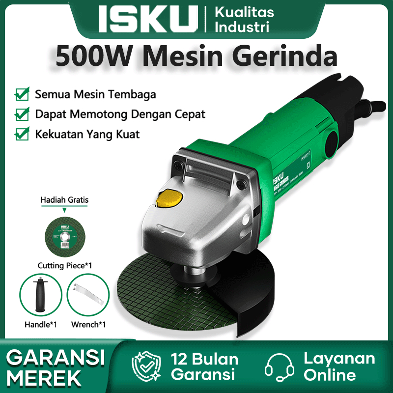 Jual ISKU Angle Grinder Mesin Gerinda Tangan 500W Multifunction/Hand ...