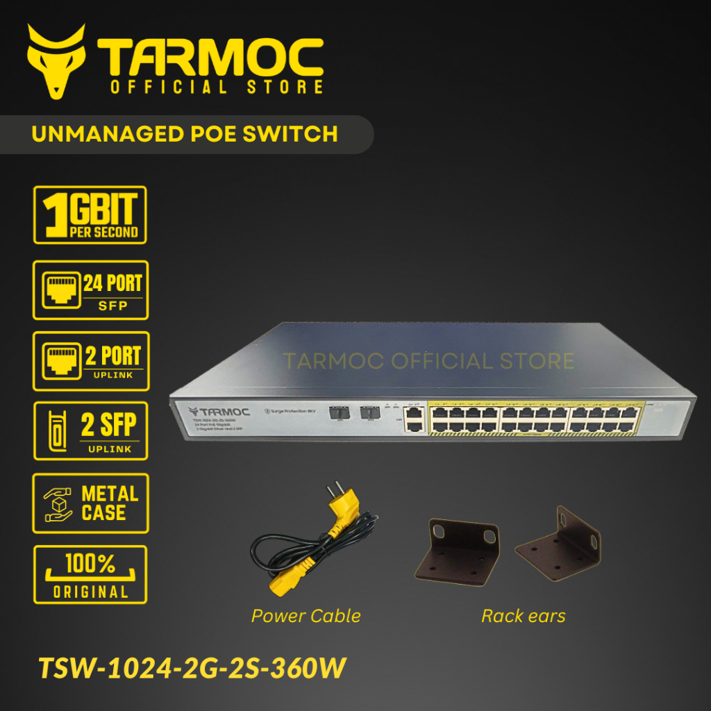 Jual Tarmoc TSW-1024-2G-2S-320W Switch POE HUB CCTV IPCAMERA 24 PORT ...