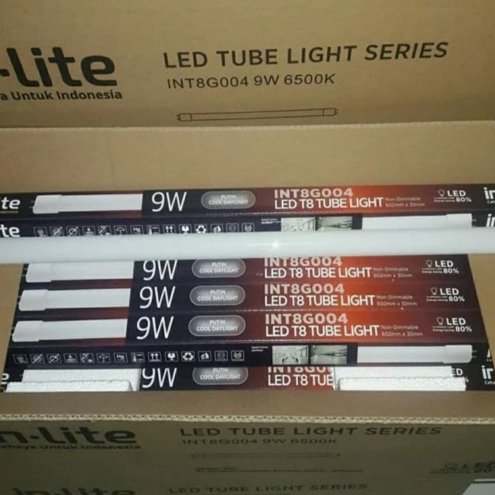 Jual Lampu TL LED Tube 9w 60cm T8 Kuning 3000K Putih 7000K INLITE INTG004 | Shopee Indonesia