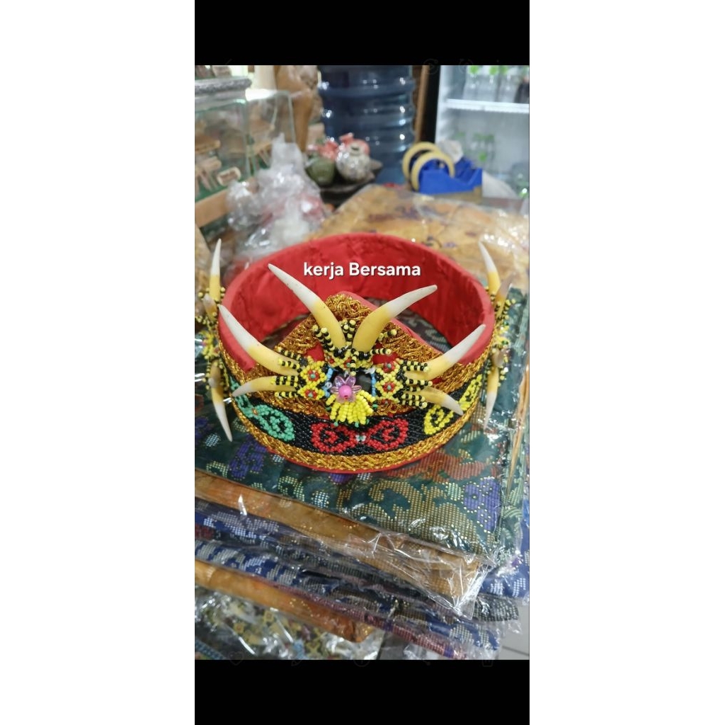 Jual Topi manik dayak taring banyak khas kalimantan selatan | Shopee ...