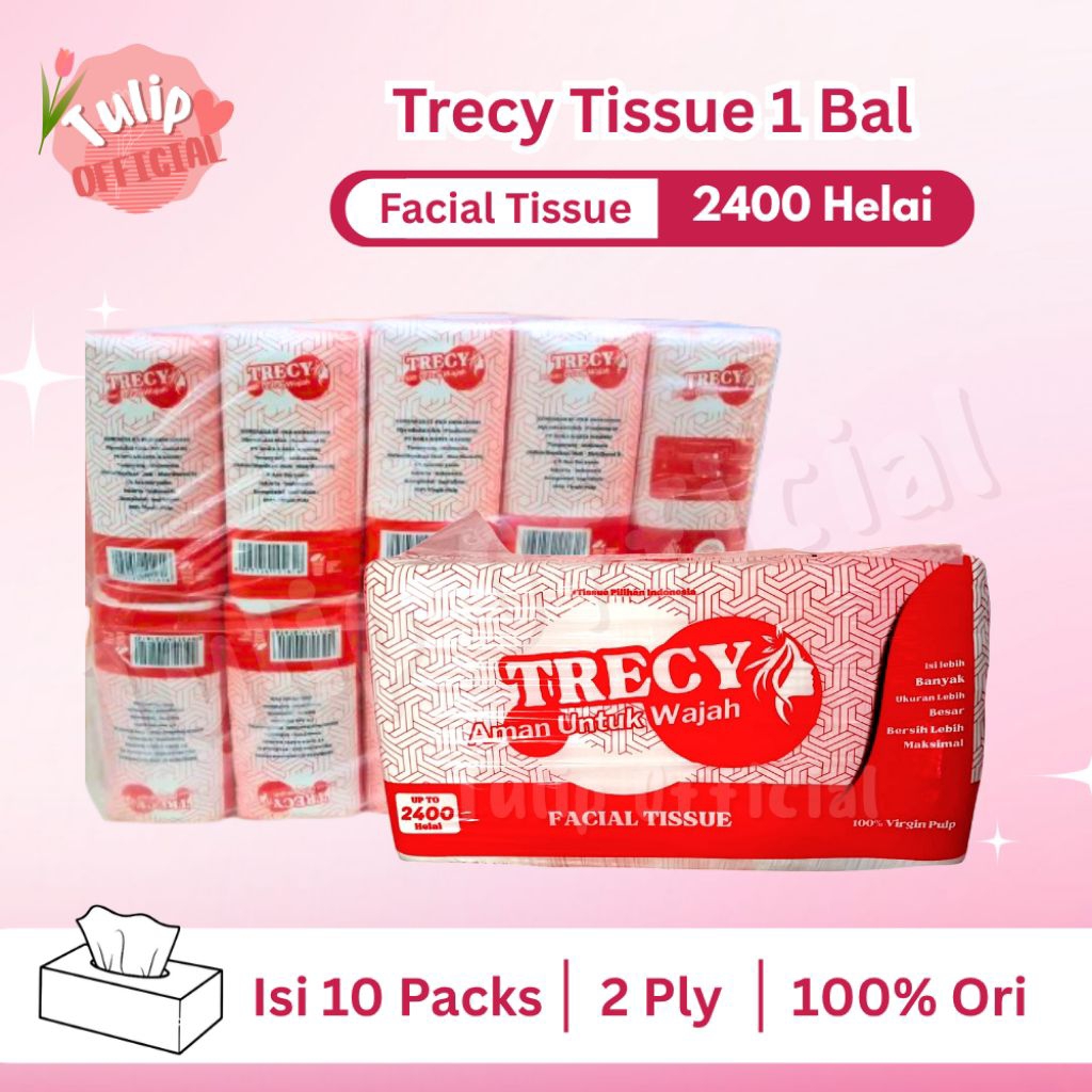 Jual 1 BALL Tissue Tisu Facial Pulp Merk TRECY 1200 Sheets 1 Kg 2 ply ...