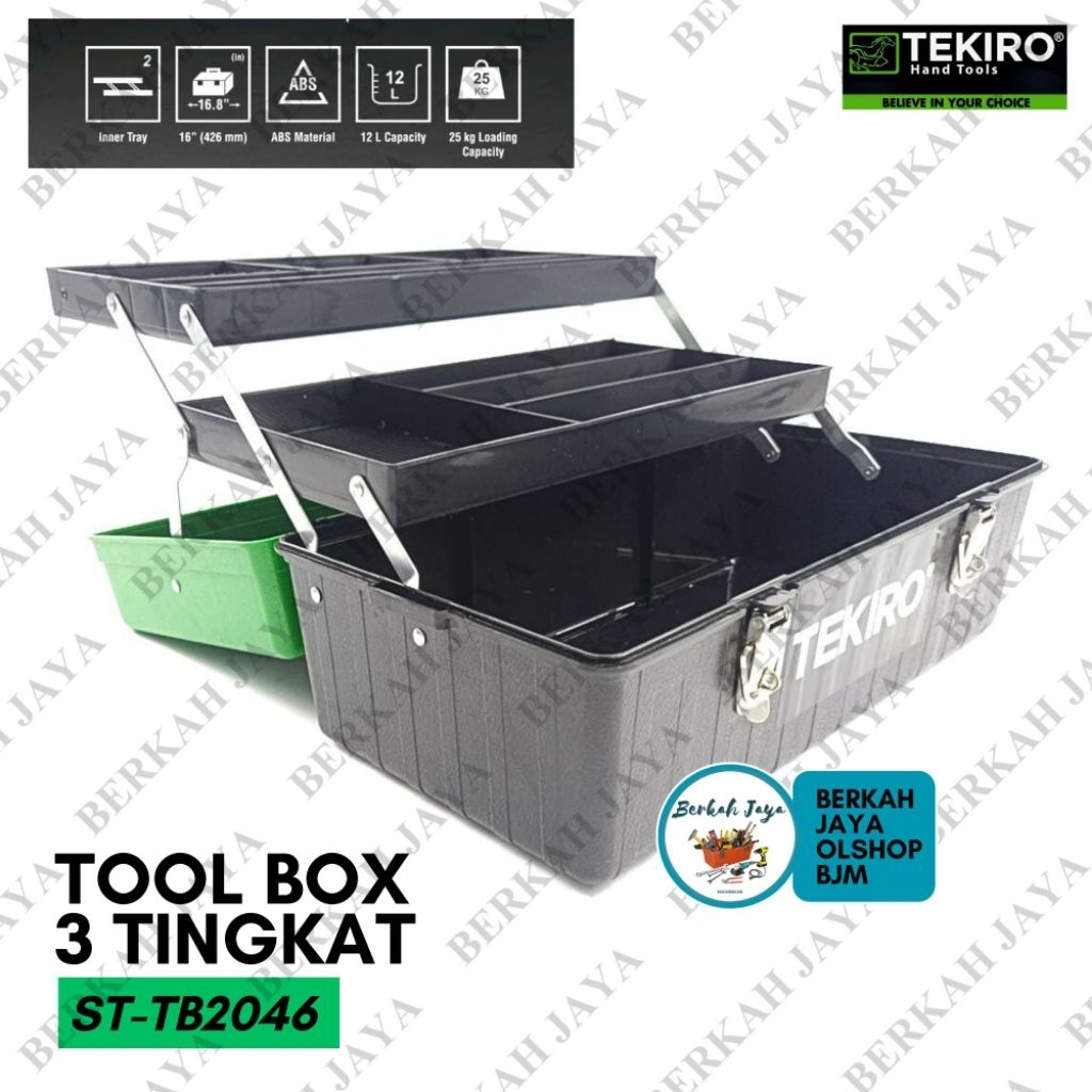 Jual TOOL BOX TEKIRO TB2046 | TOOLBOX KOTAK PERKAKAS PLASTIK PVC 3 SUSUN TEKIRO TB 2046 Toolbox ...