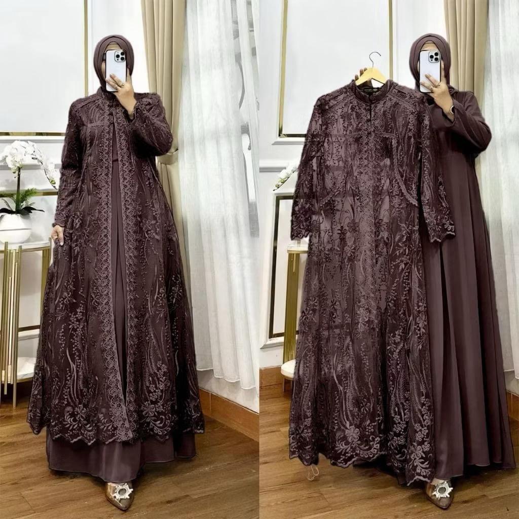 Jual GAMIS BRUKAT AMORA DRESS TERLARIS 2026 BAHAN CERUTY BABYDOLL MIX ...