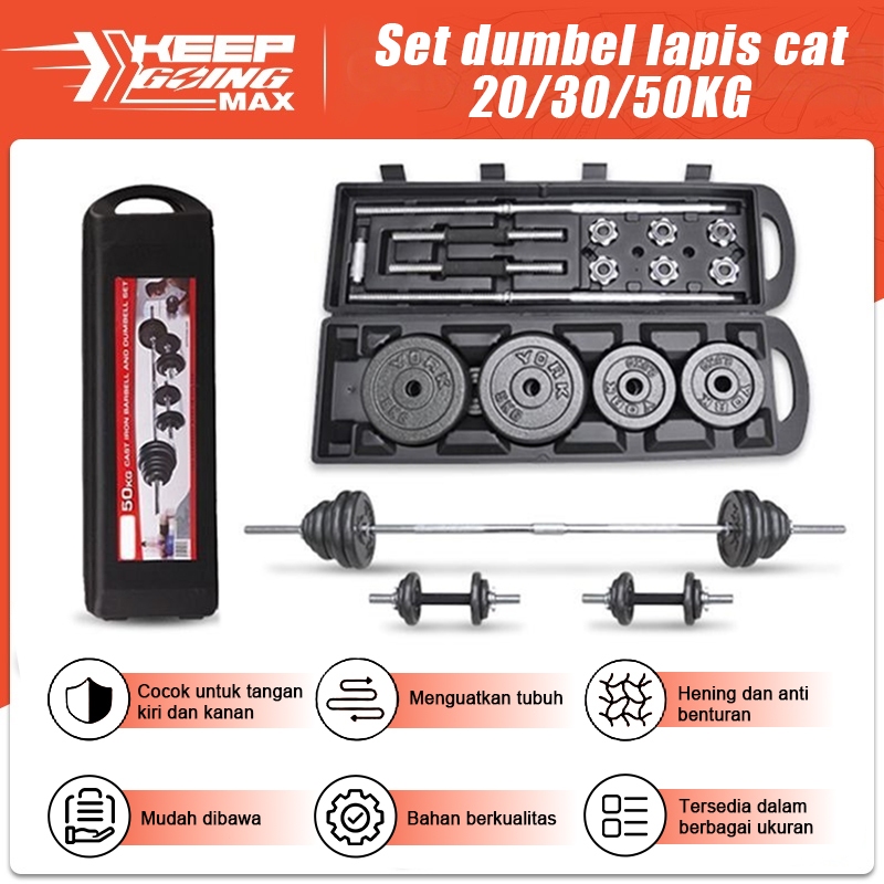 Jual Set Dumbel Barbel Set 20/30/50kg Peralatan Kebugaran Angkat Berat ...