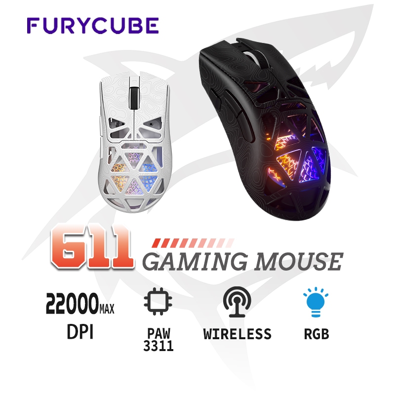 Jual FURYCUBE G11 Mouse Contours Wireless Mice PAW3311 Sensor with Macro For Gaming Office 400 ...