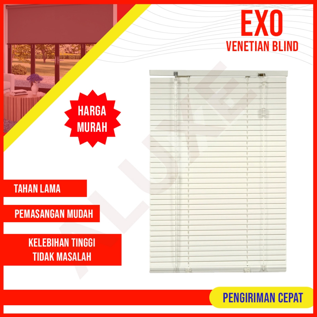 Jual Venetian Blind EXO Ukuran Jadi / Horizontal Blind / Tirai Gulung Aesthetic / Kerai ...