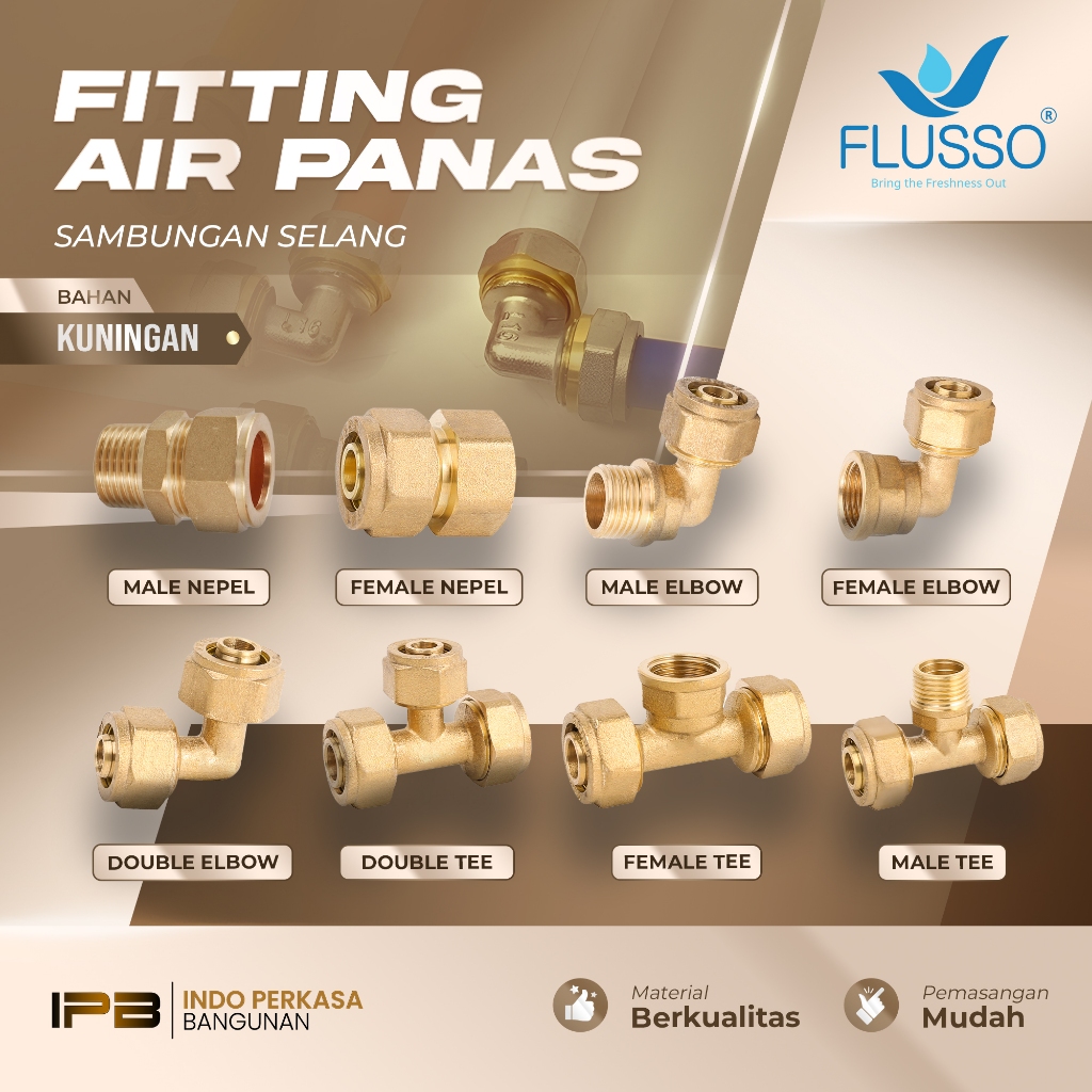 Jual Sambungan Selang Air Panas Kuningan ASLI Fitting Sambungan Selang Air Panas Nepel Sambungan ...