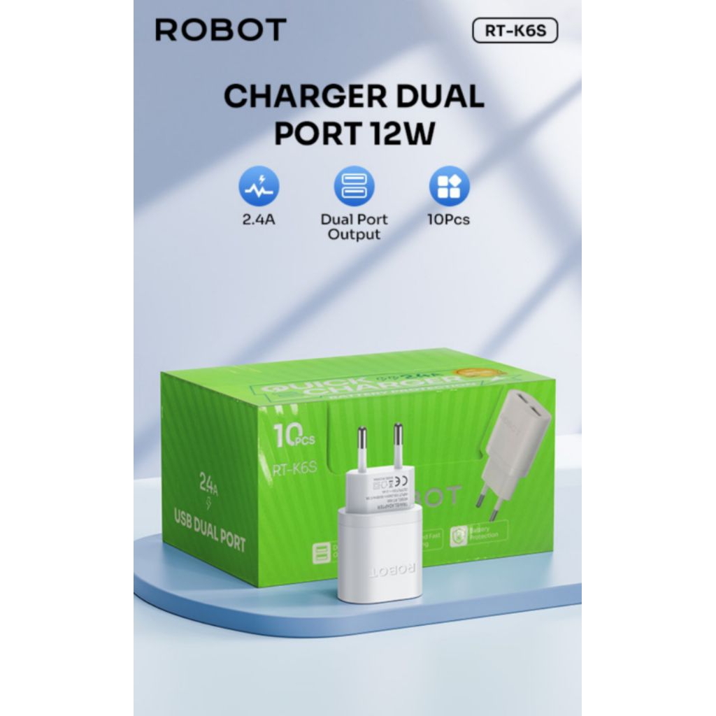 Jual ROBOT SMART PHONE CHARGER RT-K6S WHITE | Shopee Indonesia