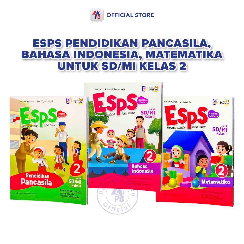 Jual Buku ESPS SD/MI Kelas 2 Matematika Bahasa Indonesia Pendidikan Pancasila Kurikulum merdeka ...