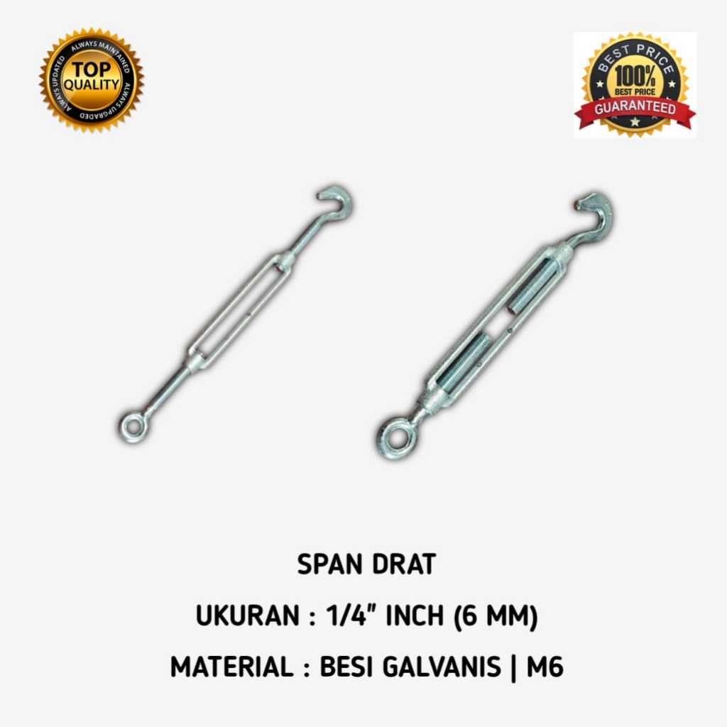 Jual Jarum Keras Span Skrup Turnbuckle 6MM 1/4" inch inci Jarum Keras ...