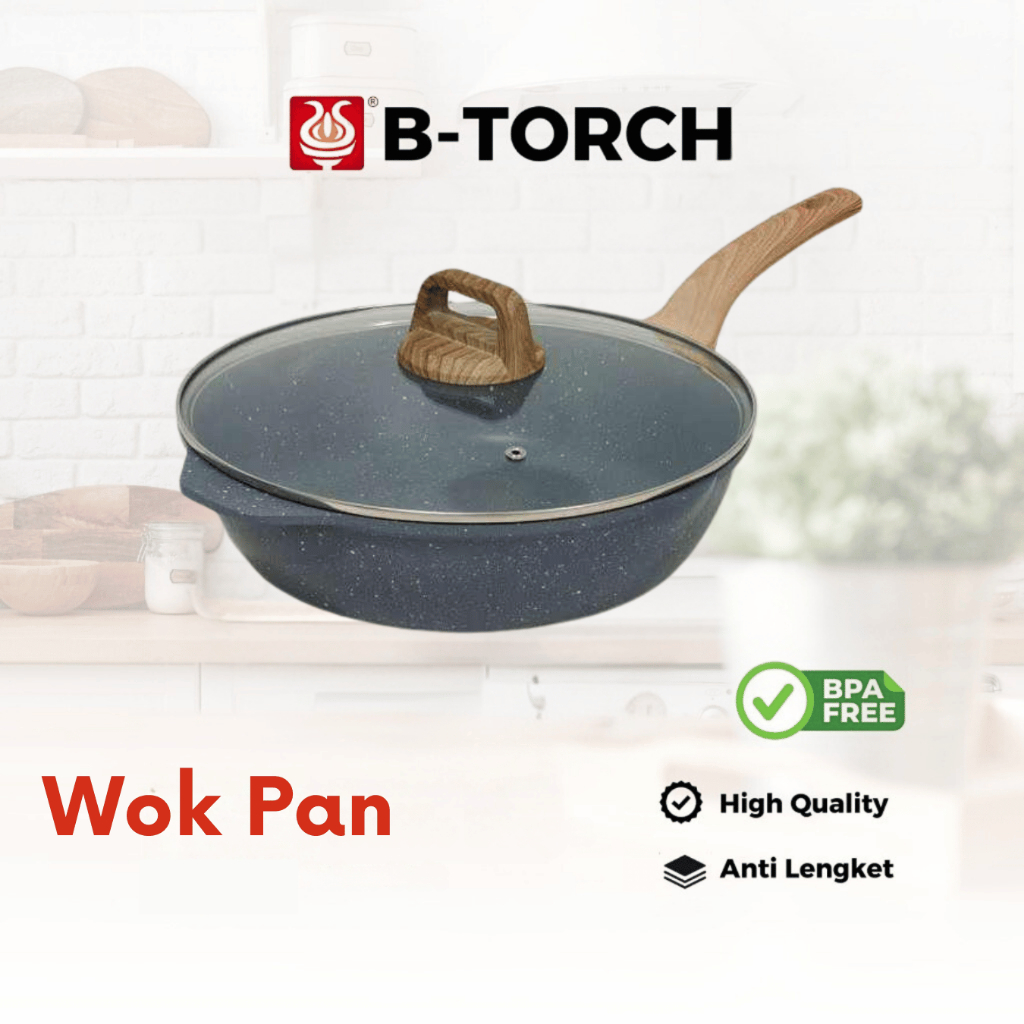 Jual B-TORCH Panci Brownie Wok Pan 30 cm Diecast/kuat Anti Lengket PFOA ...
