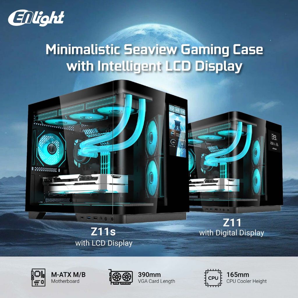 Jual ENLIGHT CASING Z11S+3 FAN LCD DISPLAY BLACK -05566 | Shopee Indonesia