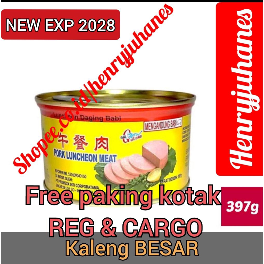 Jual 397 gram Gulong Canned Ham Pork Luncheon Meat / daging babi / daging maling non halal ...