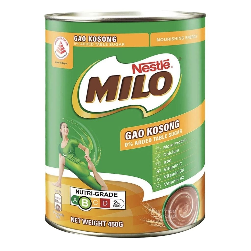 Jual PROMO ‼️ Milo Gao Kosong SINGAPORE No Sugar 450 gram Tin Cokelat ...