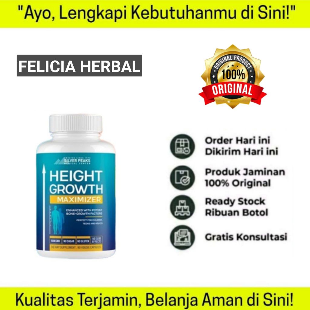 Jual HEIGHT GROWTH MAXIMIZER ASLI 100% OBAT PENINGGI BADAN HERBAL SUPER ...