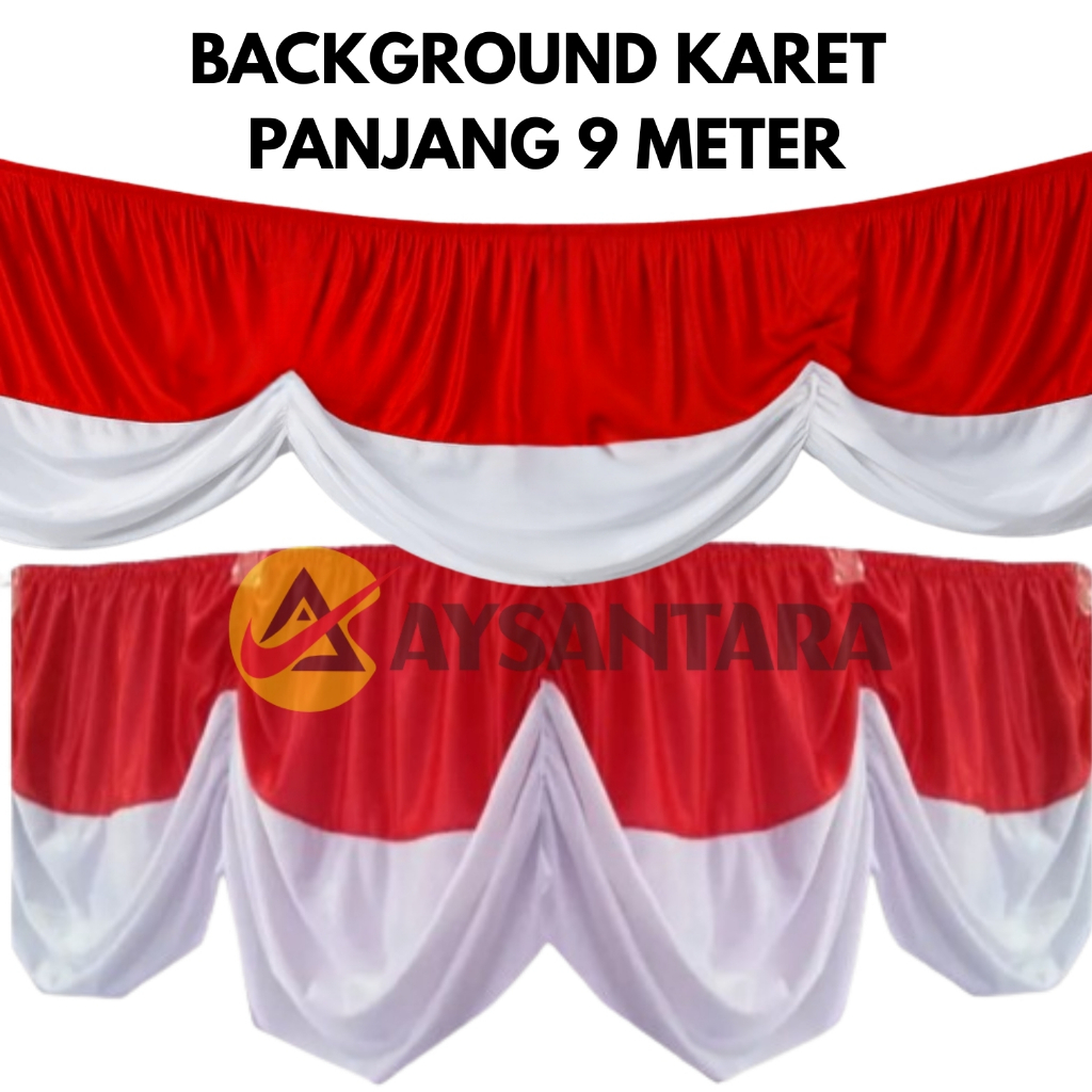 Jual Aysantara Bendera Background Karet Panjang 8 Meter Merah Putih Polos | Shopee Indonesia
