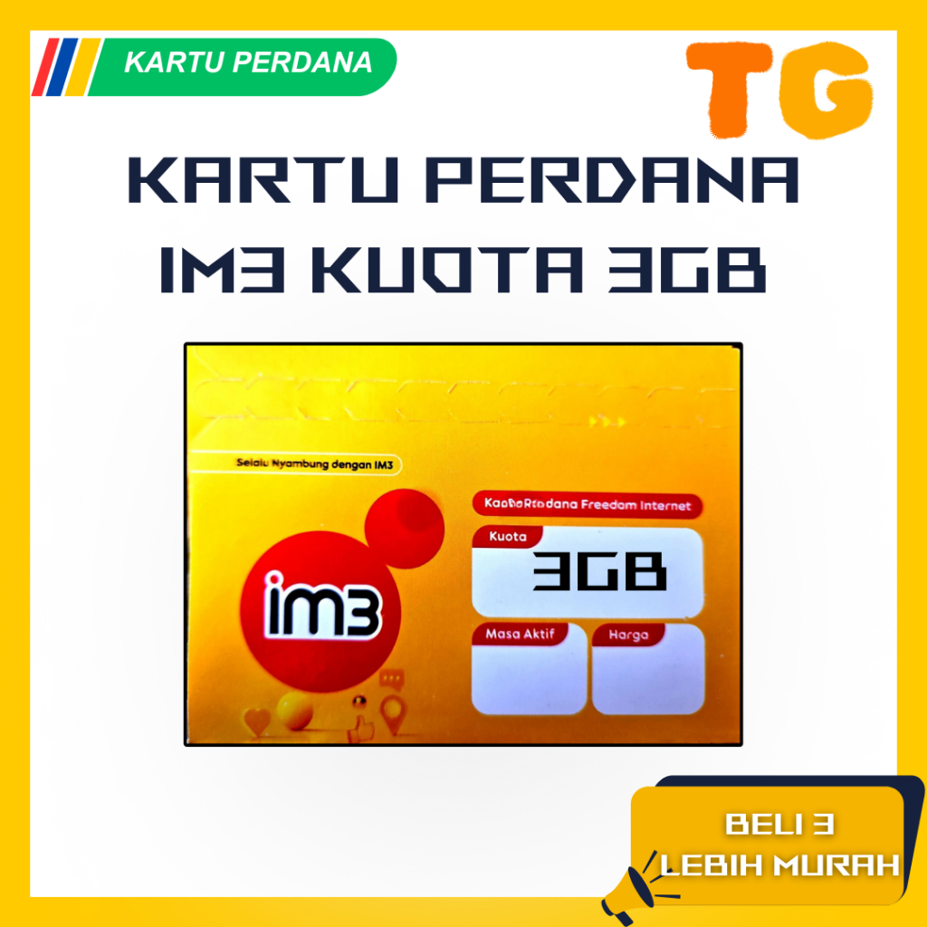 Jual Kartu Perdana Indosat IM3 Freedom Internet 3GB 30 Hari Nasional ...