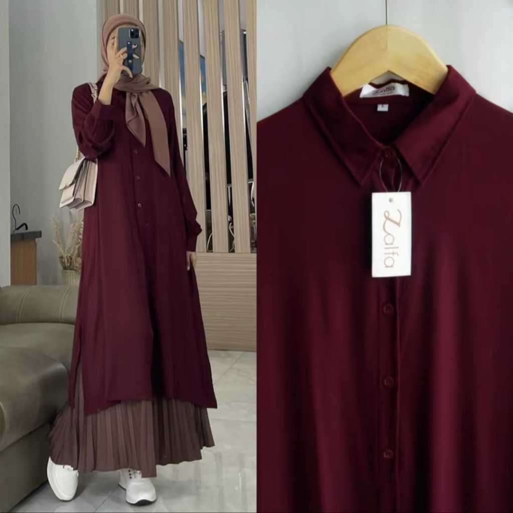 Jual Long Tunik Muslimah Neyla Bahan Rayon Twill Premium Ukuran M,L,XL ...