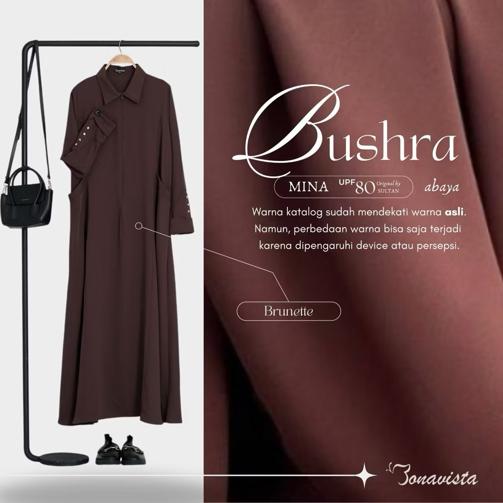 Jual Abaya Bushra bahan mina by sultan anti Uv original by bonavista ...