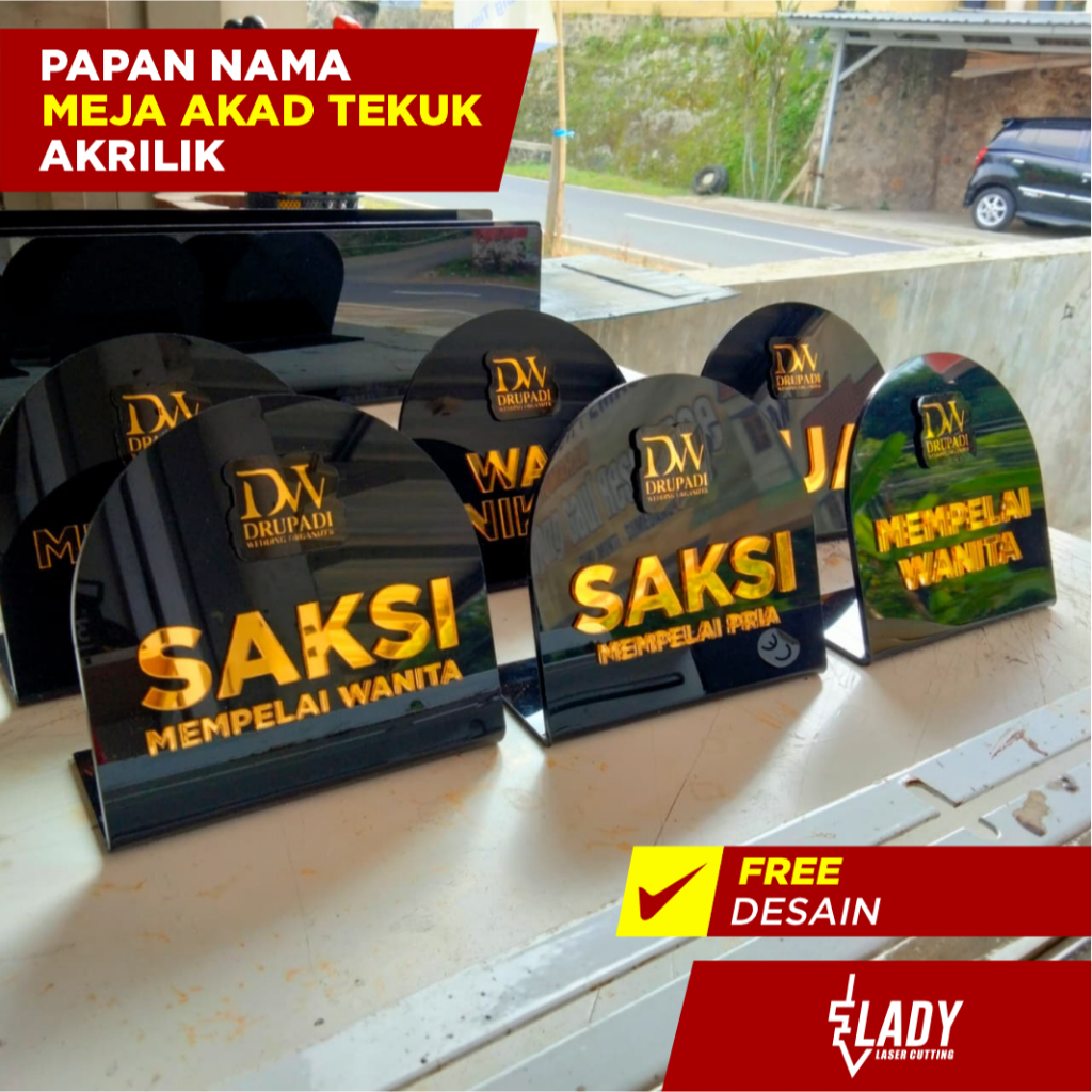 Jual Papan Nama Akrilik Meja Akad Tekuk CPP CPW Wali KUA Saksi CPP ...