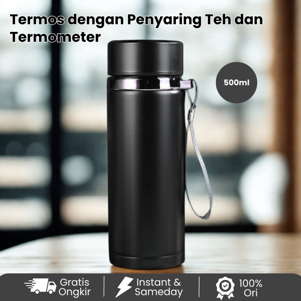 Jual Termos dengan Saringan Teh dan Termometer Tumbler Minuman 500ml ...