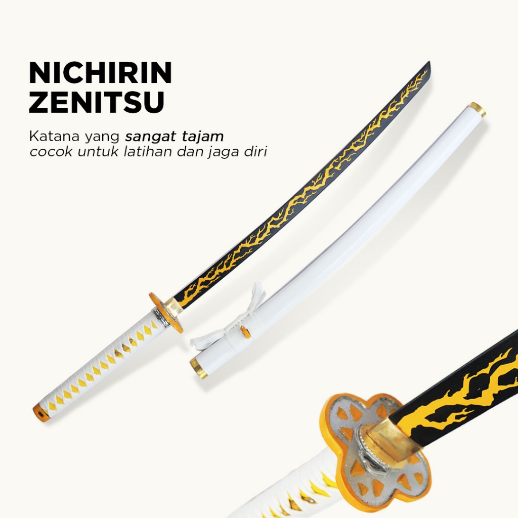 Jual pedang demon slayer / katana zenitsu replika / katana baja asli ...