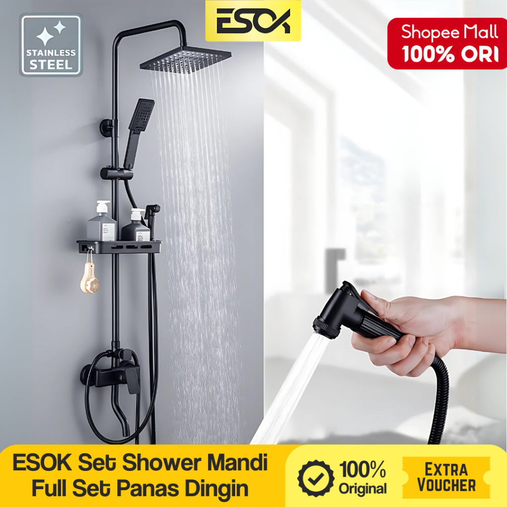 Jual [Spesial Live] ESOK Set Shower Mandi Full Set dengan Kran Panas ...