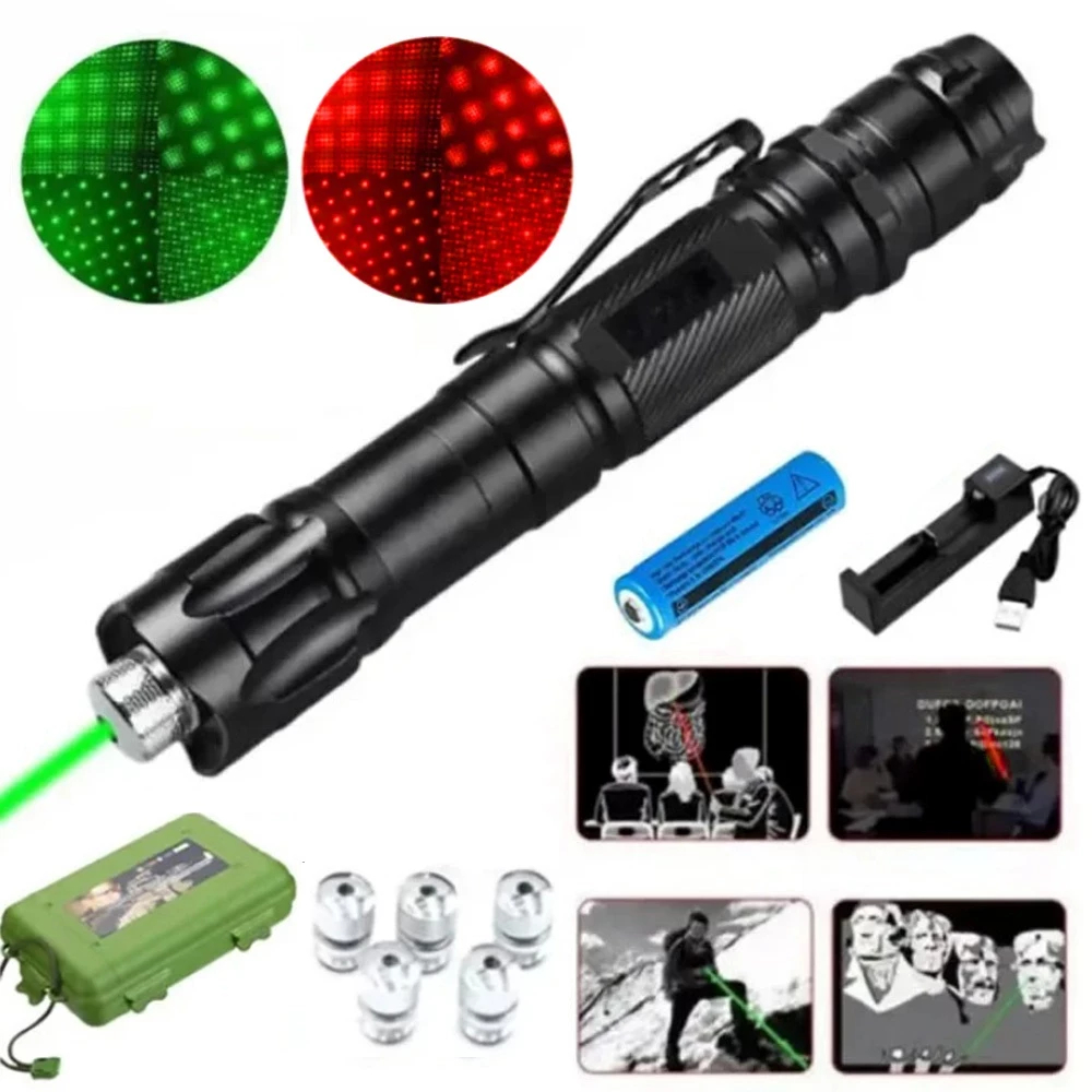 Jual 1Set hijau/merah Laser Pointer Jarak 16KM USB 303 laser jarak jauh ...